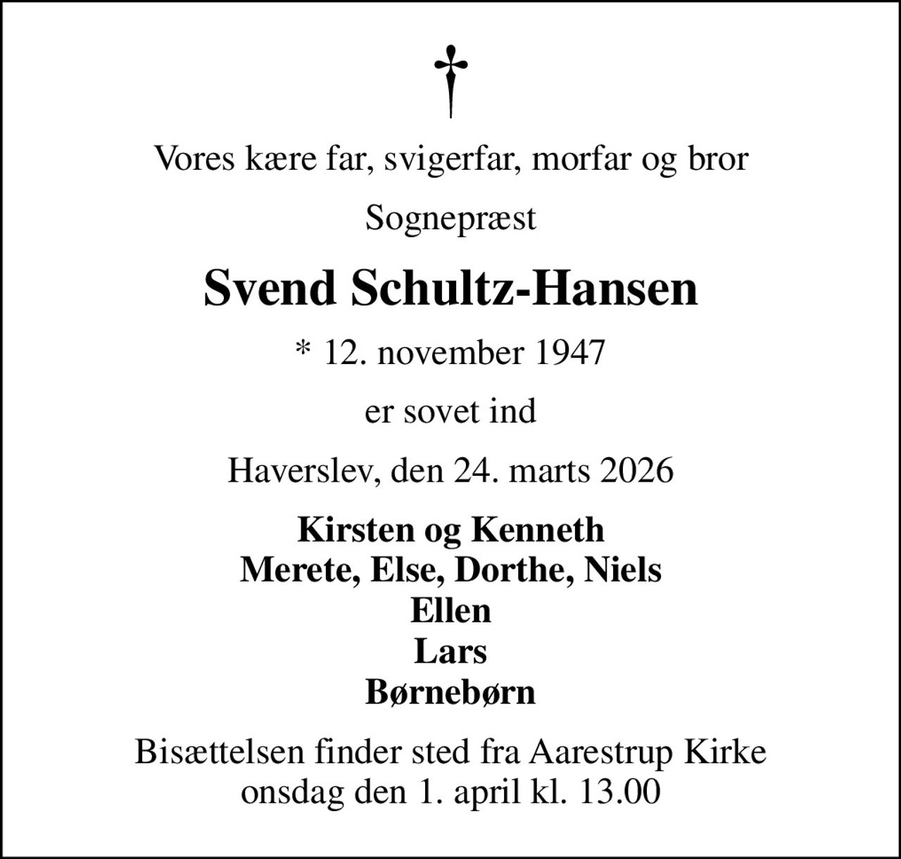 Svend Schultz-Hansen | Danmarks største medie for mindesider og ...