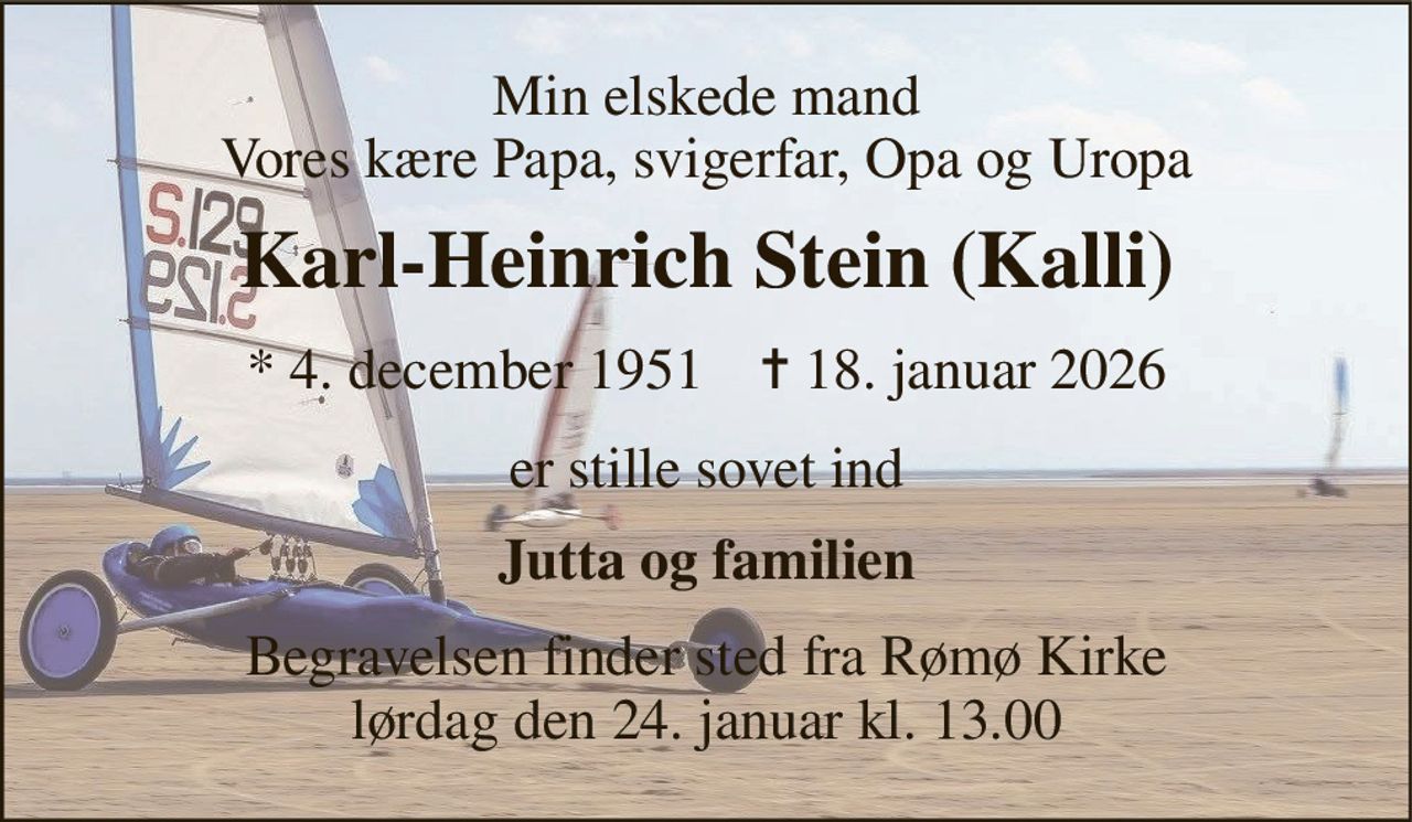 Karl-Heinrich Stein | Danmarks største medie for mindesider og dødsannoncer