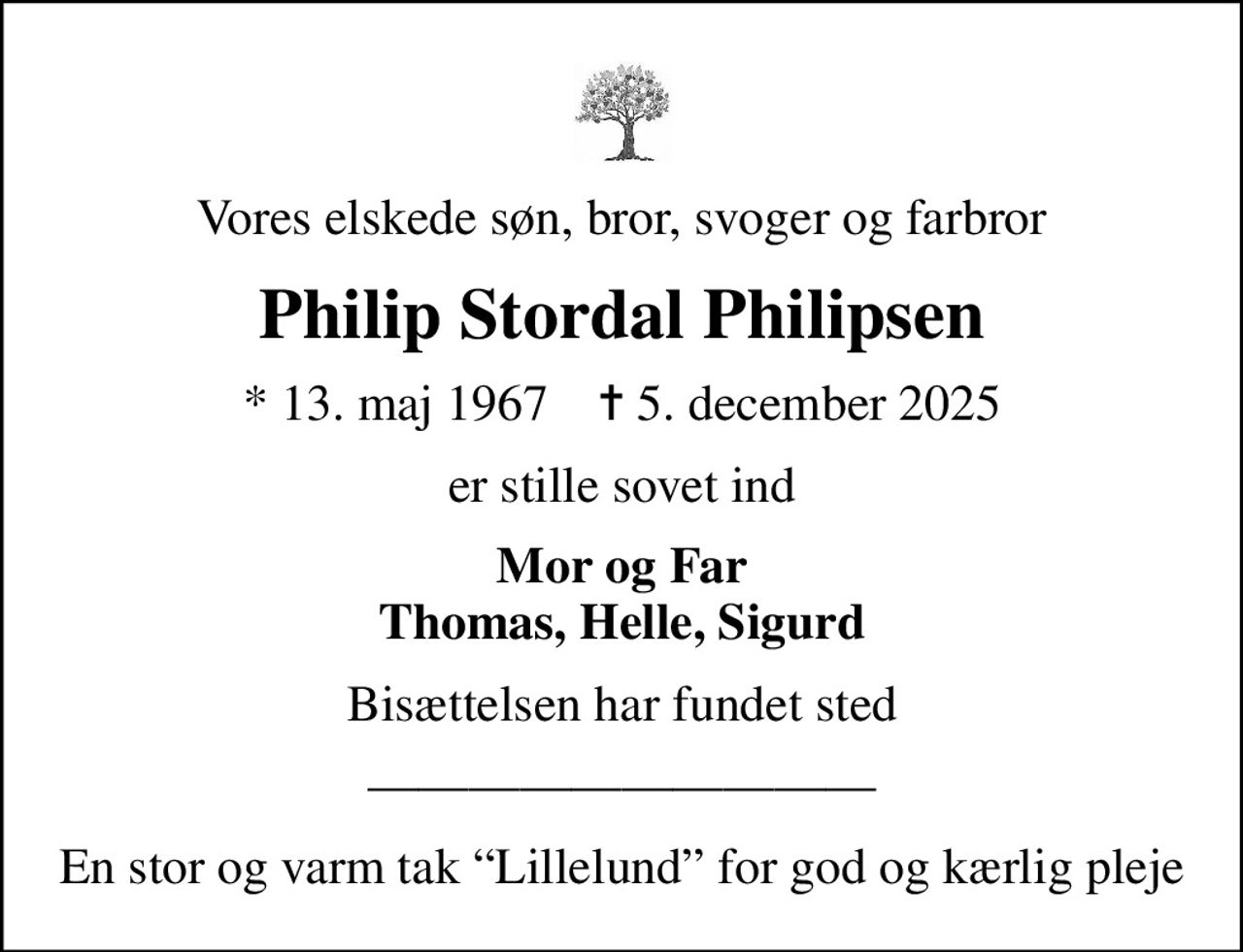 Philip Stordal Philipsen | Danmarks største medie for mindesider og ...