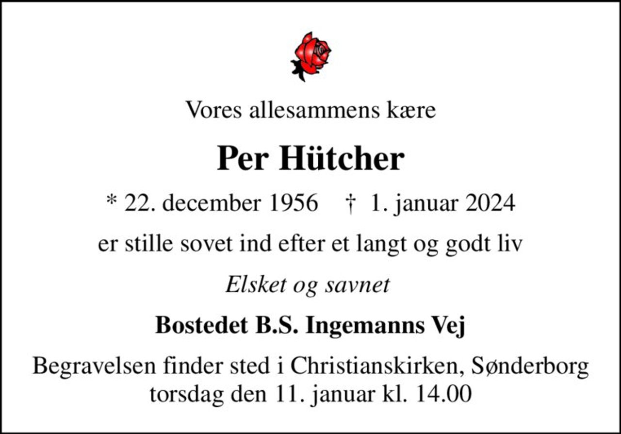 Per Hütcher | Dødsannoncer i Danmark