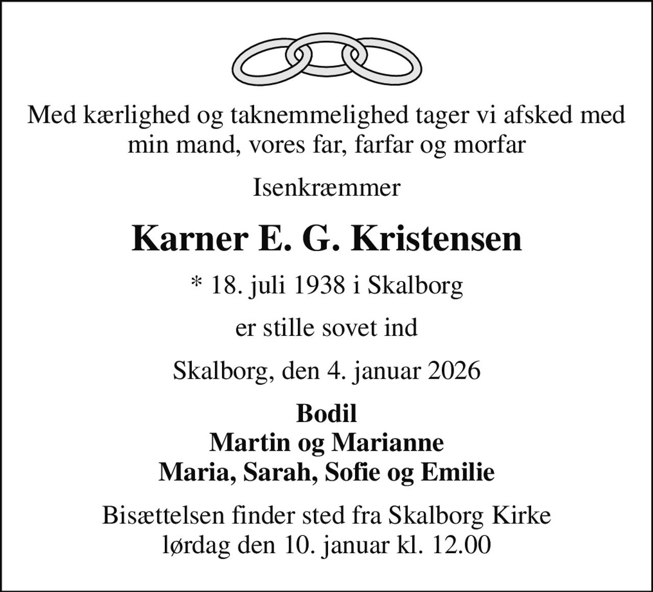 Karner E. G. Kristensen | Danmarks største medie for mindesider og ...