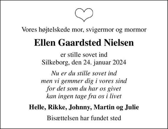 Ellen Gaardsted Nielsen | Dødsannoncer i Danmark