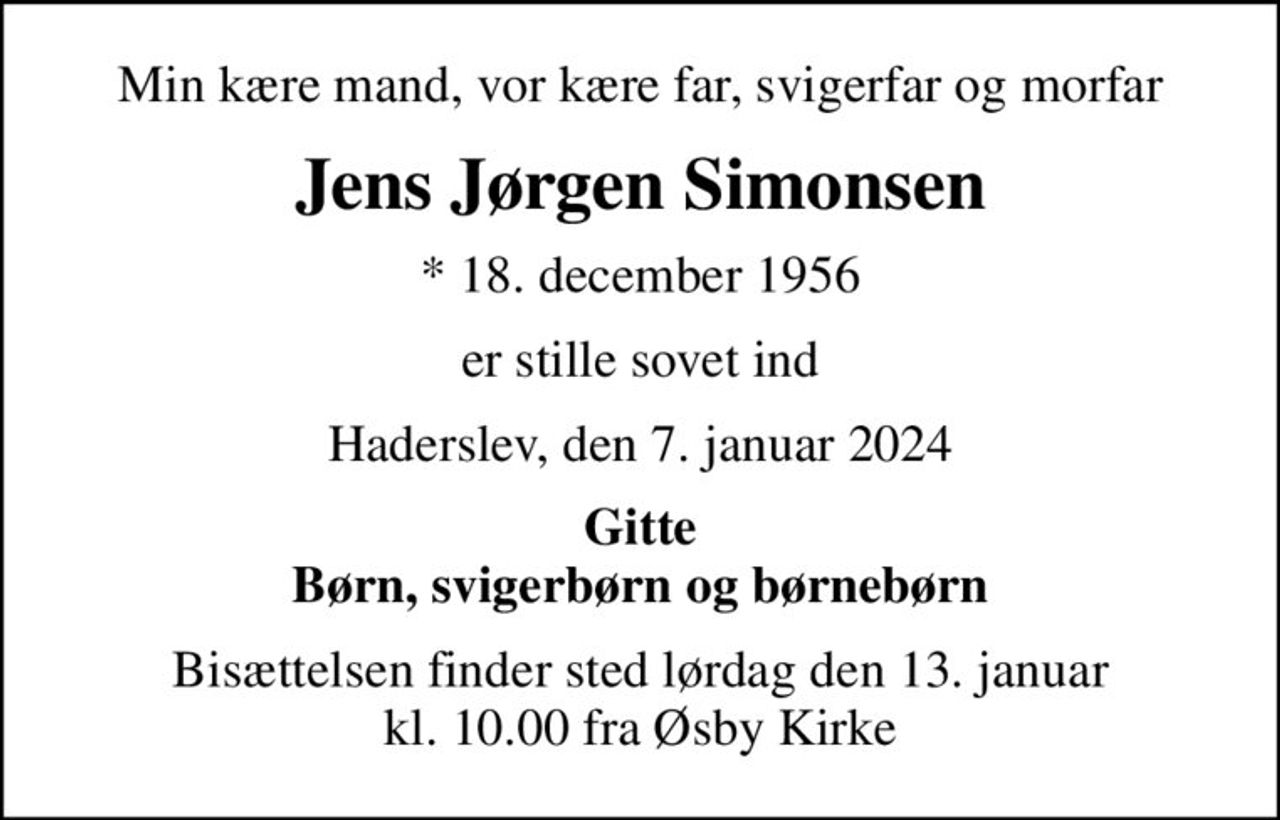 Jens Jørgen Simonsen | Danmarks største medie for mindesider og ...