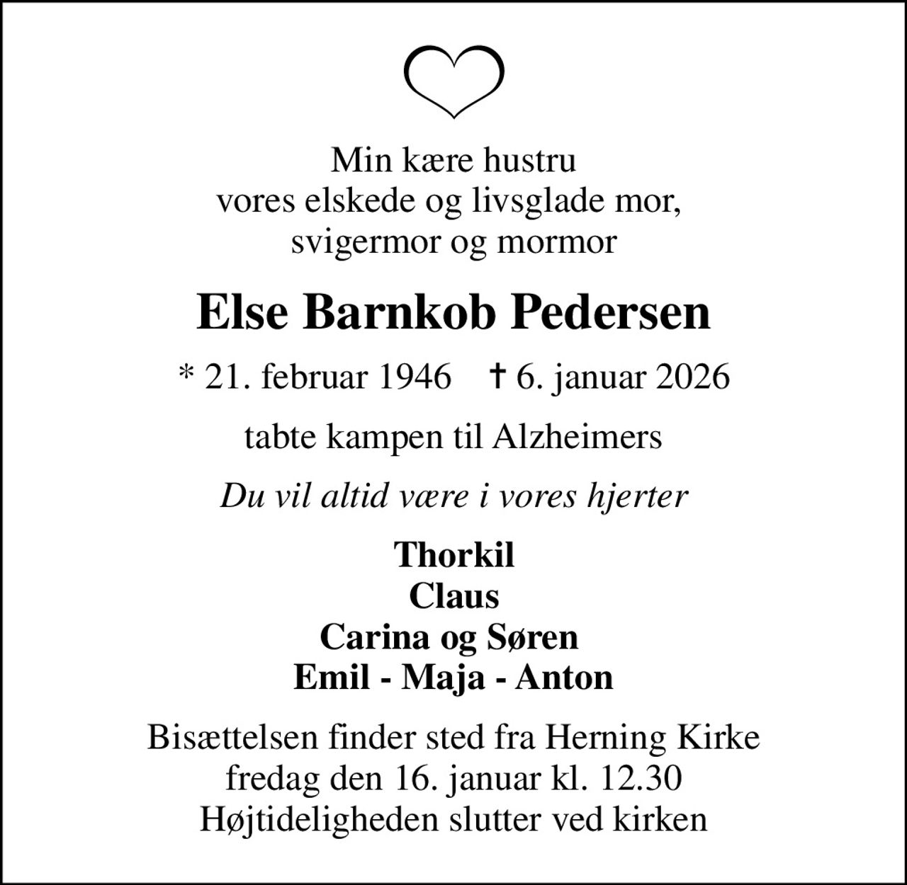 Else Barnkob Pedersen | Danmarks største medie for mindesider og ...