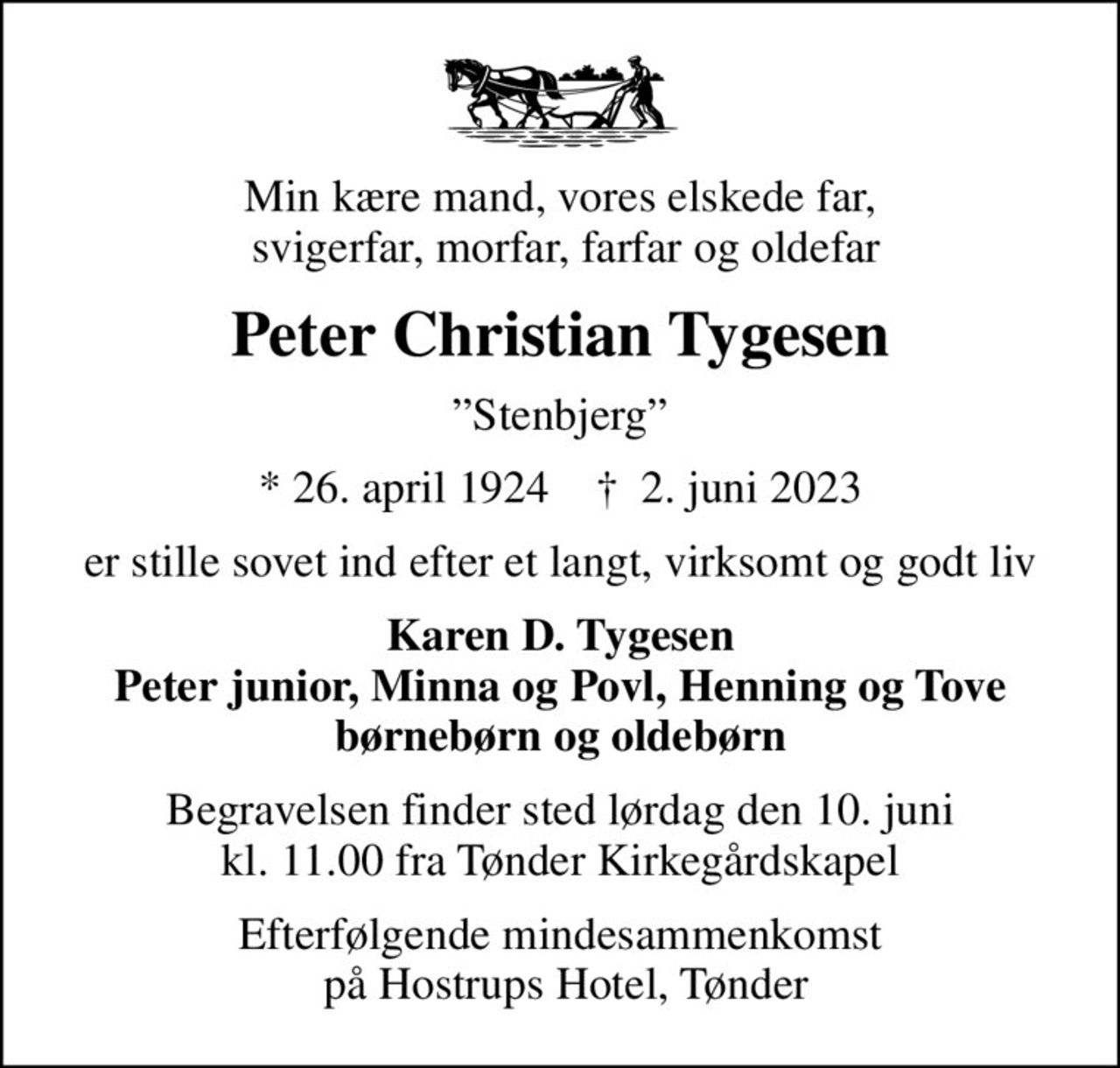 Peter Christian Tygesen | Danmarks største medie for mindesider og ...