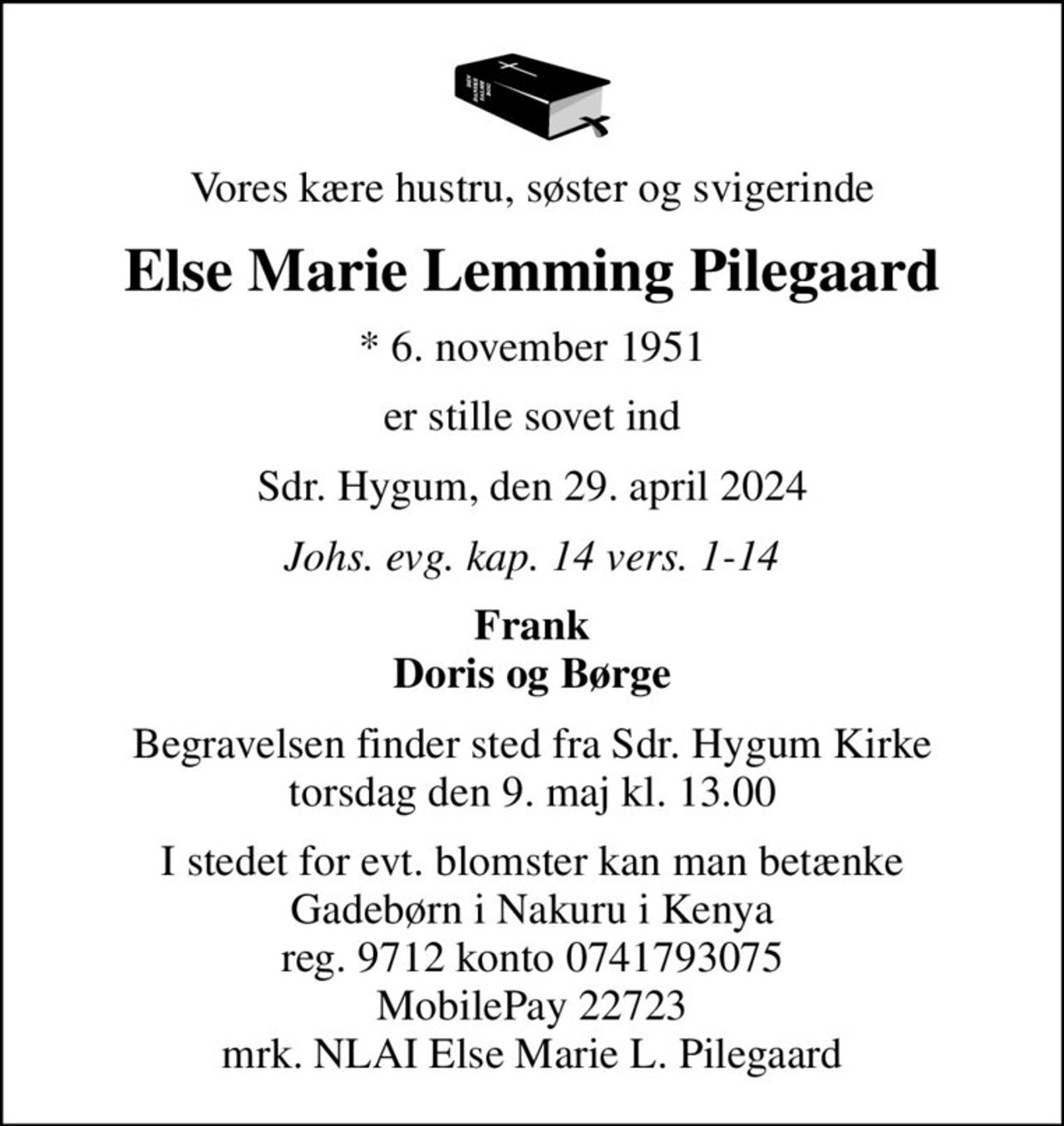 Else Marie Pilegaard | Danmarks største medie for mindesider og ...