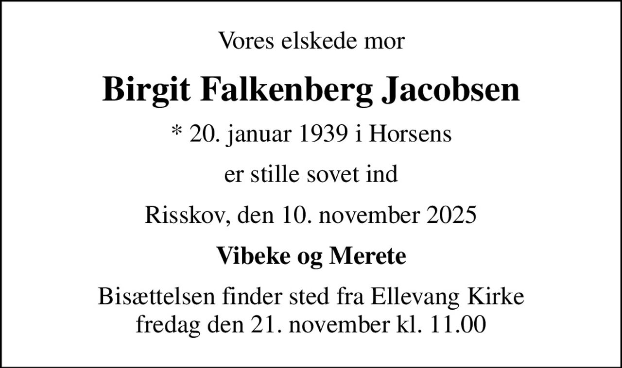 Birgit Falkenberg Jacobsen | Danmarks største medie for mindesider og ...