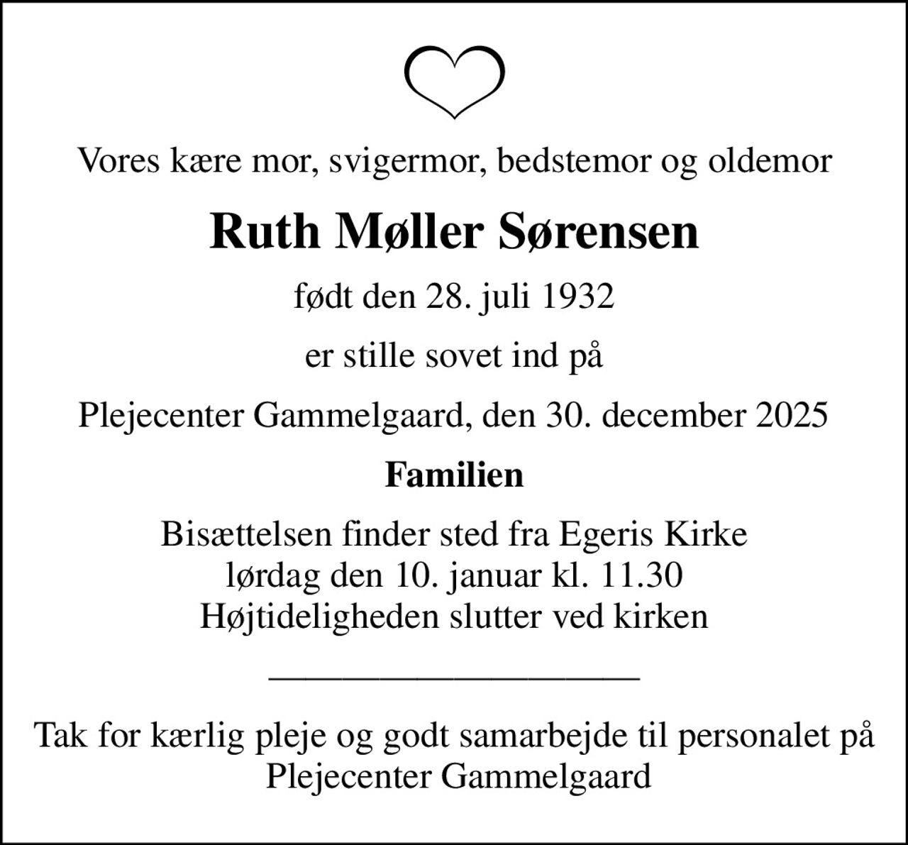 Ruth Møller Sørensen | Danmarks største medie for mindesider og ...