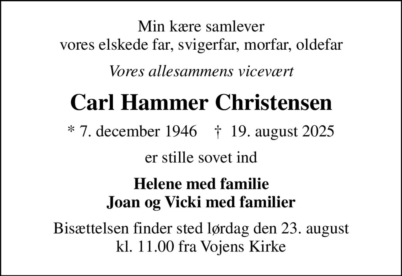 Carl Hammer Christensen | Danmarks største medie for mindesider og ...