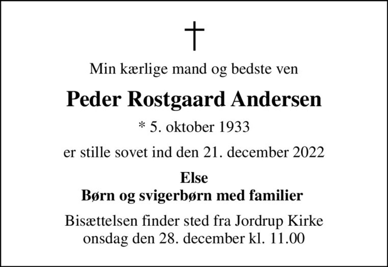 Peder Rostgaard Andersen | Danmarks største medie for mindesider og ...