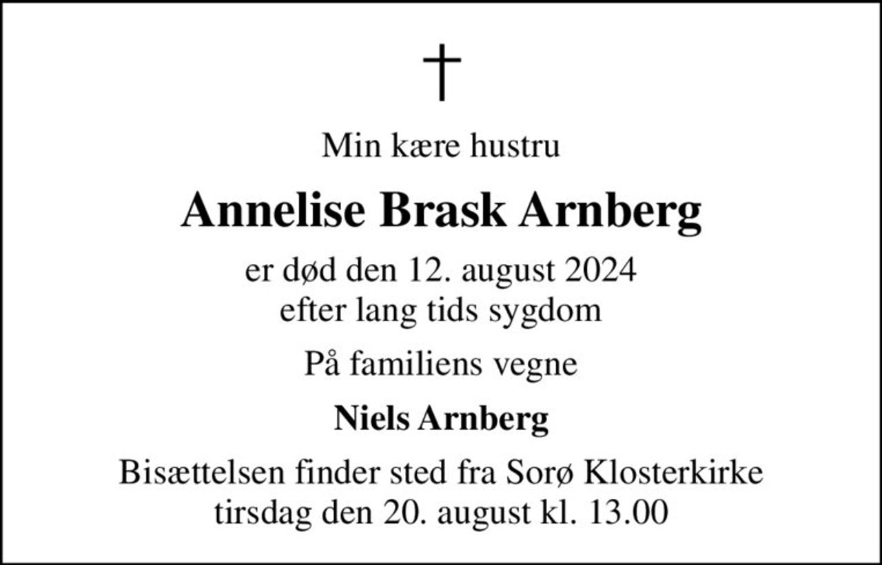 Annelise Brask Arnberg | Danmarks største medie for mindesider og ...