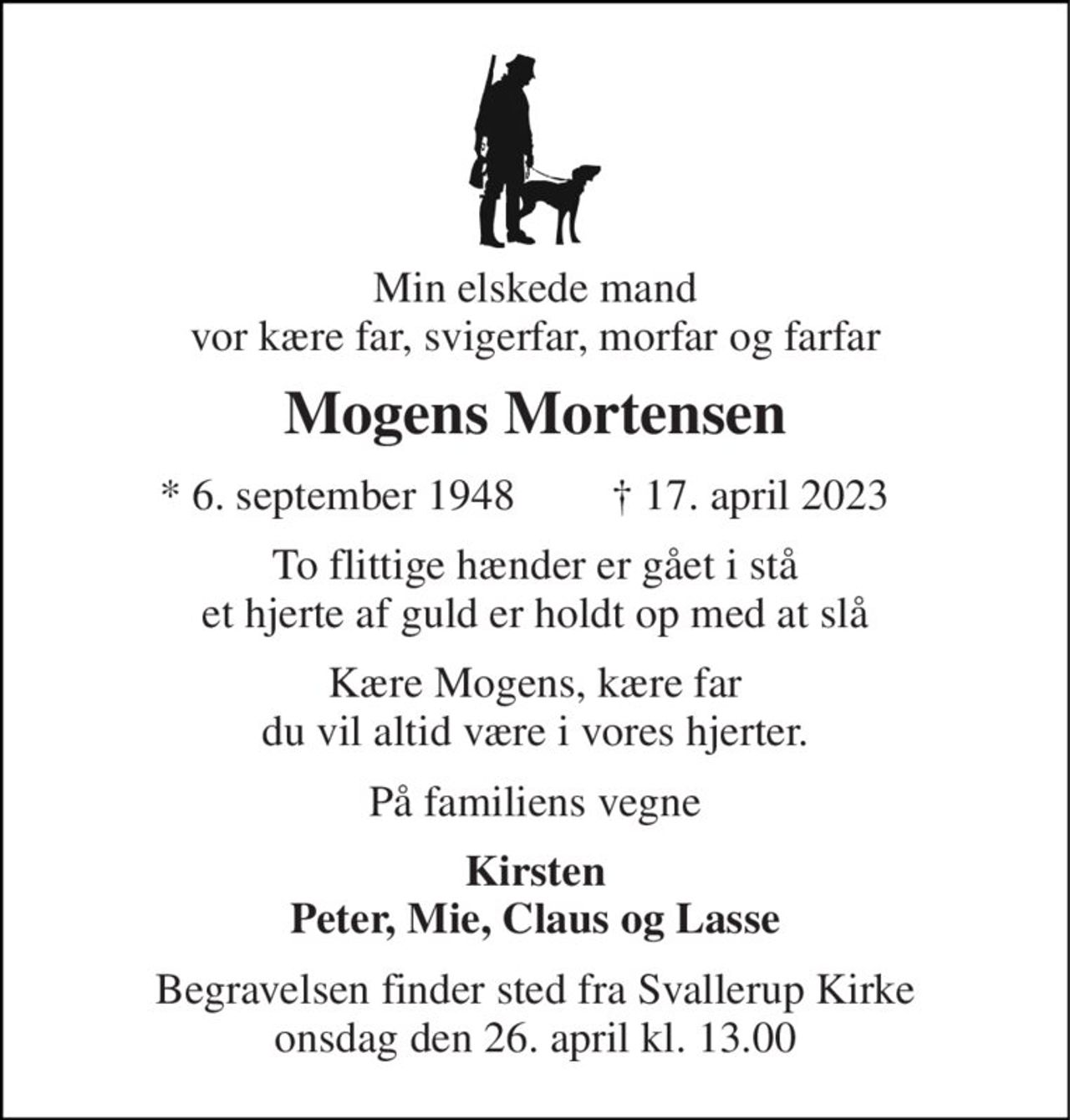 Mogens Mortensen | Danmarks største medie for mindesider og dødsannoncer