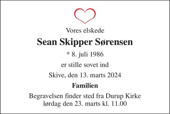 Sean Skipper Sørensen | Dødsannoncer i Danmark