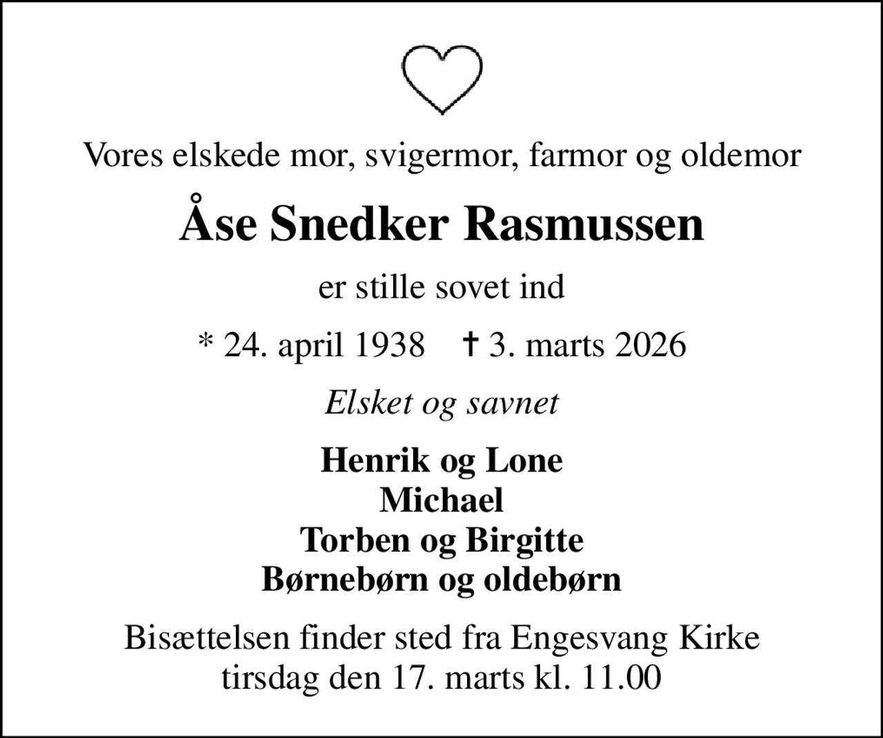 Åse Snedker Rasmussen | Danmarks største medie for mindesider og ...
