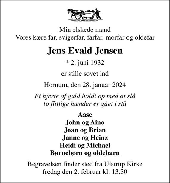 Jens Evald Jensen | Dødsannoncer i Danmark