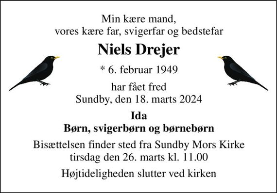 Niels Christian Kjærgård Drejer | Dødsannoncer i Danmark