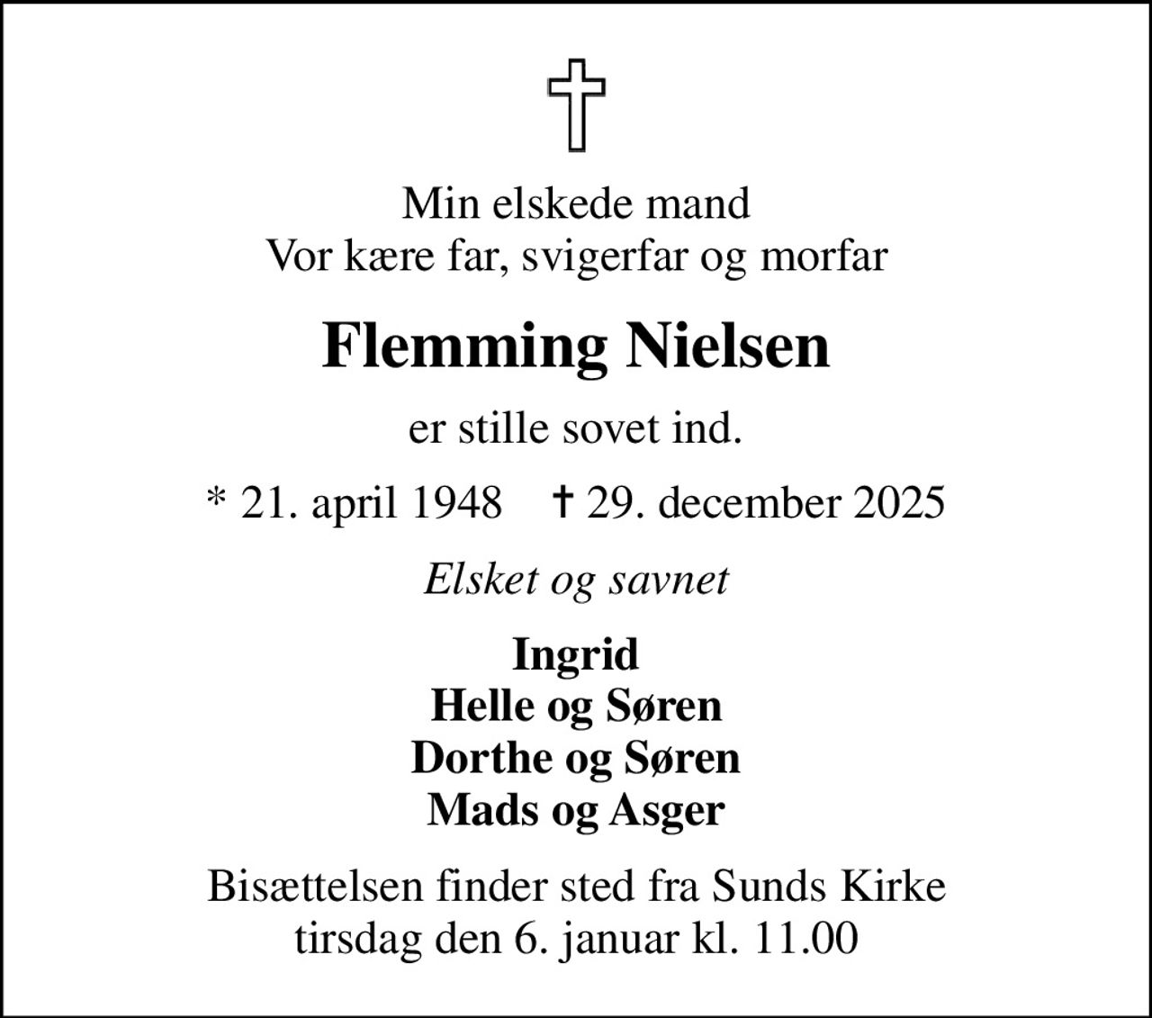 Flemming Nielsen | Danmarks største medie for mindesider og dødsannoncer