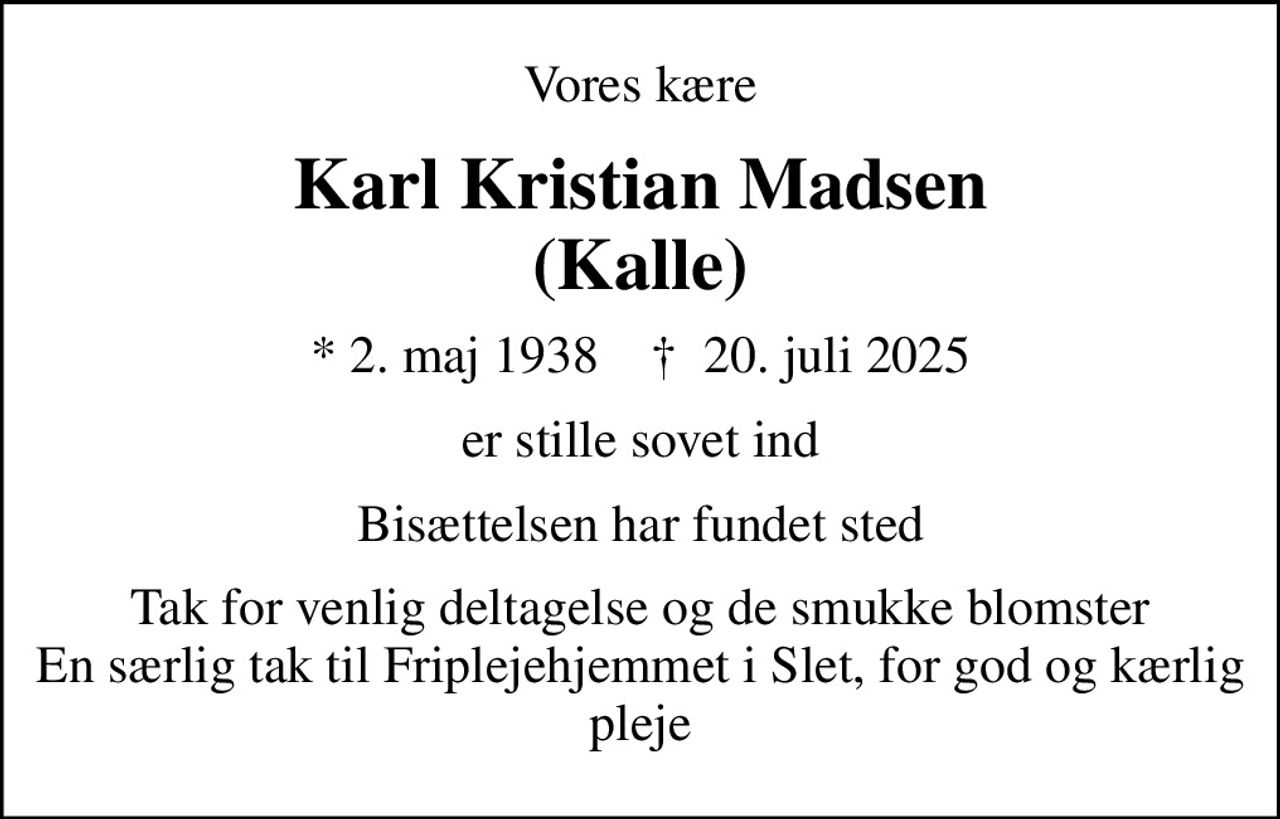 Karl Kristian Madsen | Danmarks største medie for mindesider og ...