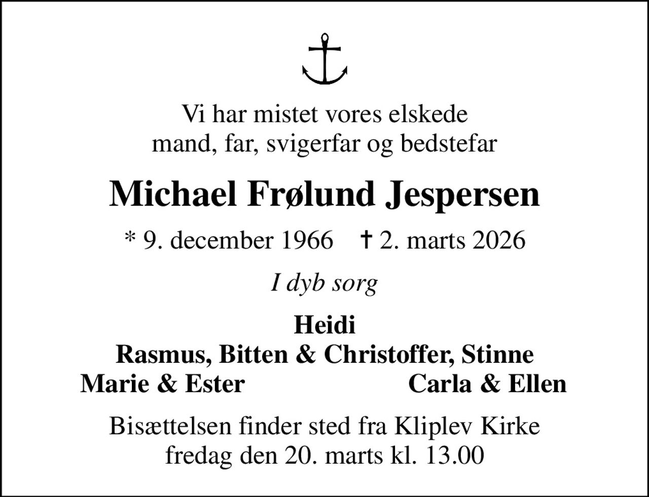 Michael Frølund Jespersen | Danmarks største medie for mindesider og ...
