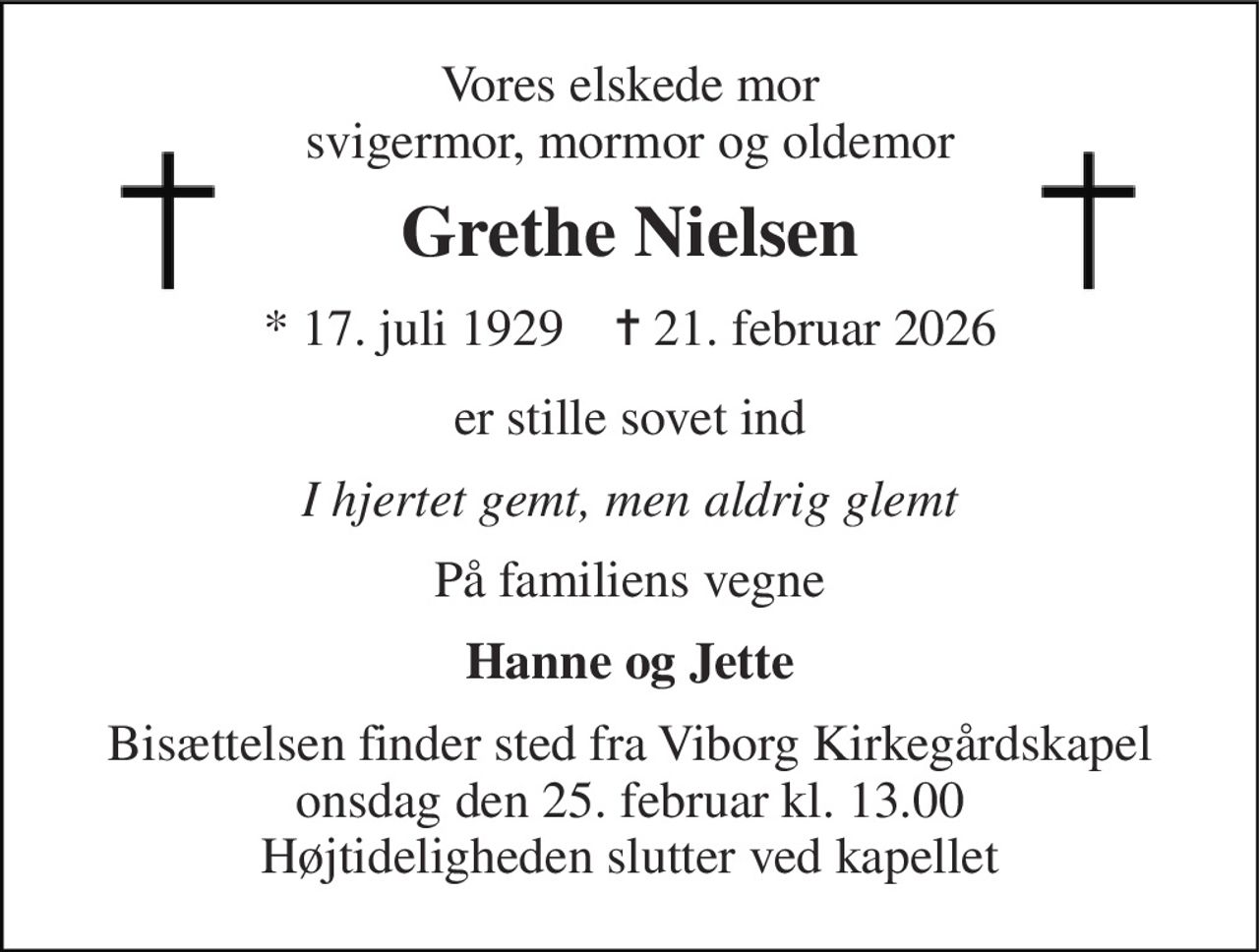 Grethe Nielsen | Danmarks største medie for mindesider og dødsannoncer