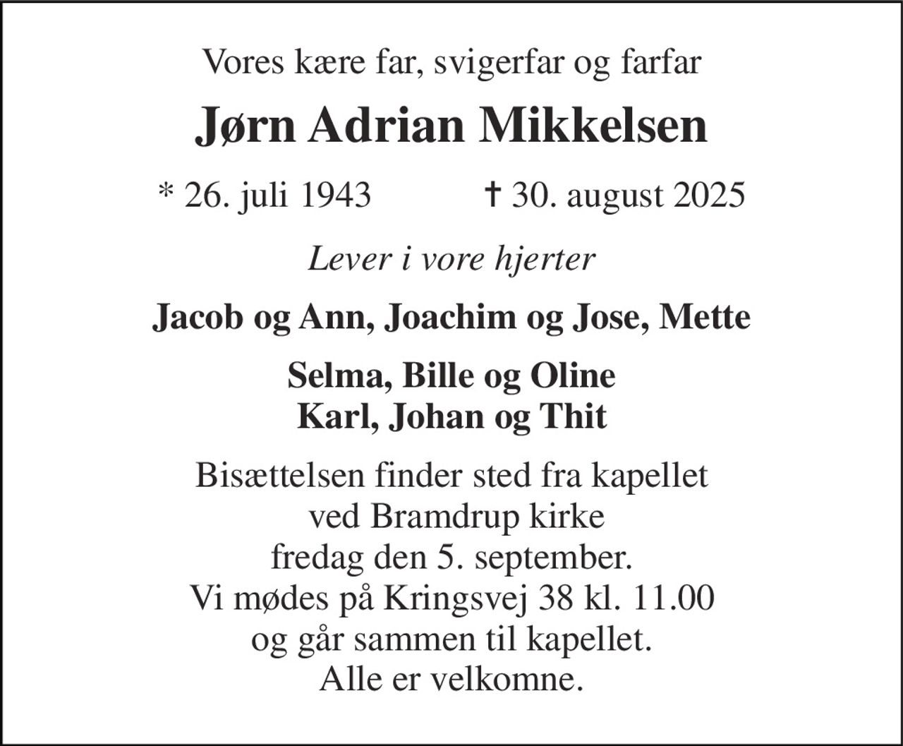 Jørn Adrian Mikkelsen | Danmarks største medie for mindesider og ...