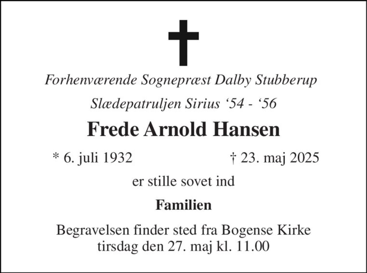 Frede Arnold Hansen | Danmarks største medie for mindesider og dødsannoncer