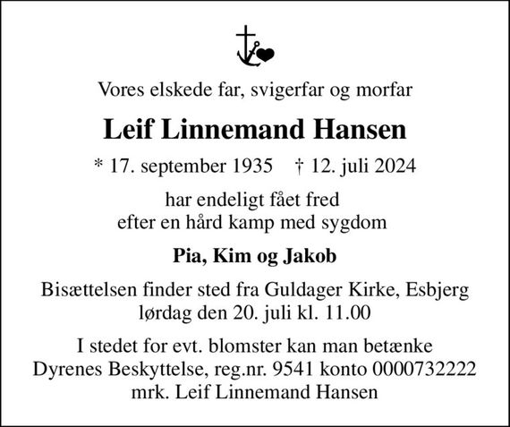 Leif Linnemand Hansen | Dødsannoncer i Danmark