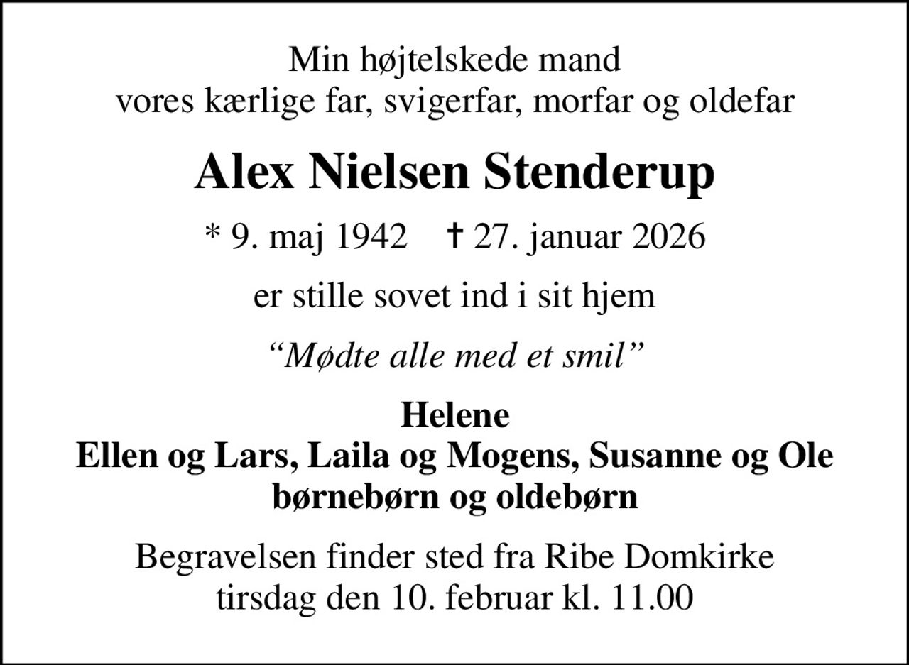 Alex Nielsen Stenderup | Danmarks største medie for mindesider og ...