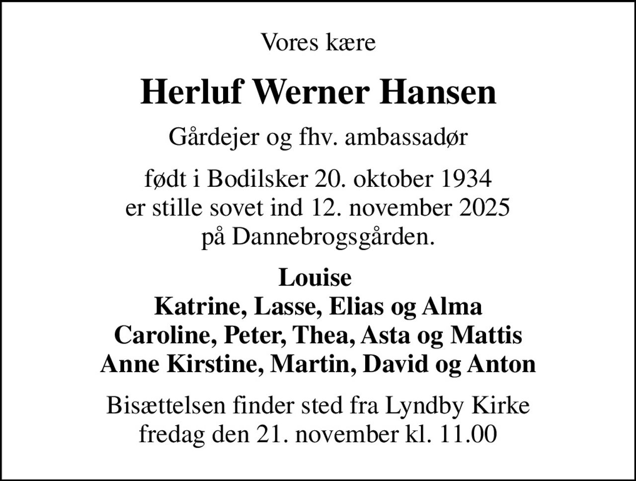 Herluf Werner Hansen | Danmarks største medie for mindesider og ...