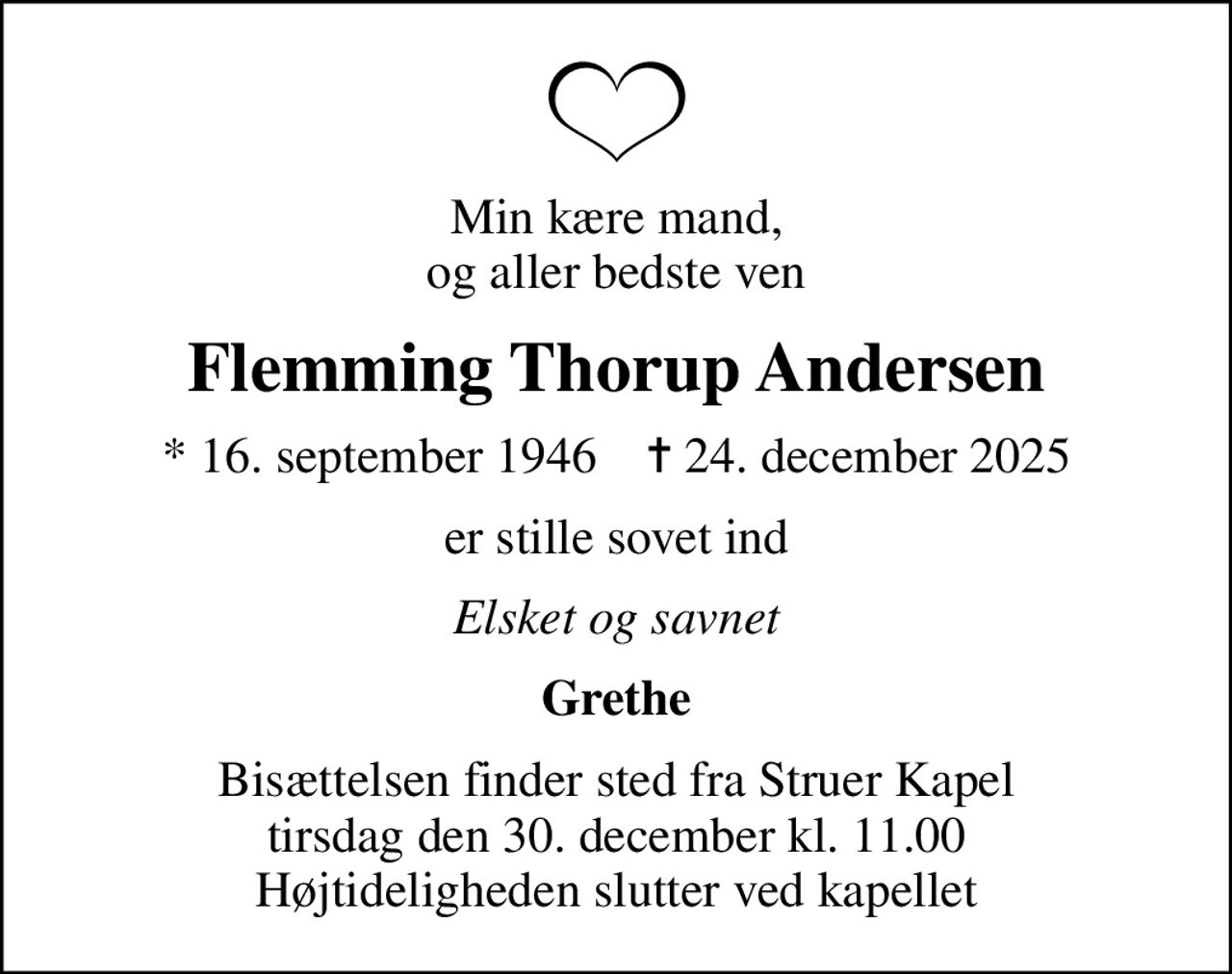 Flemming Thorup Andersen | Danmarks største medie for mindesider og ...