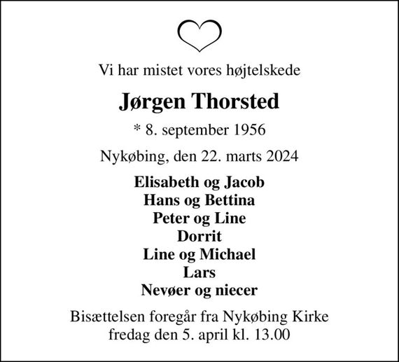 Jørgen Thorsted | Dødsannoncer i Danmark