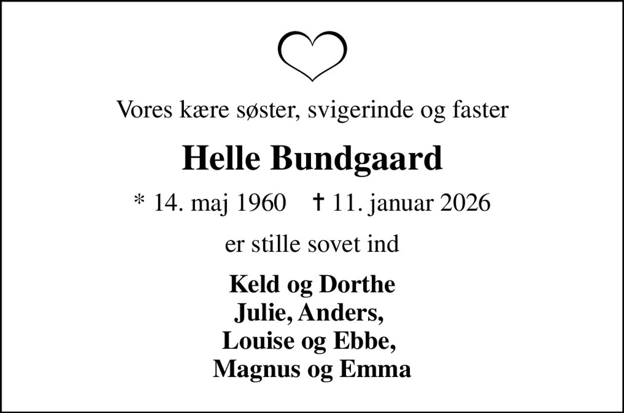 Helle Bundgaard | Danmarks største medie for mindesider og dødsannoncer