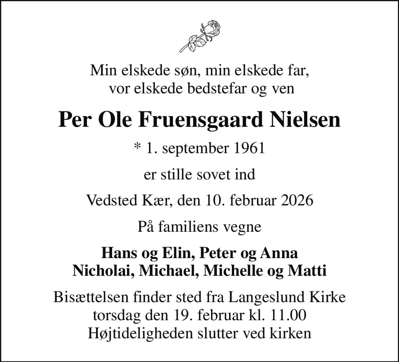 Per Ole Fruensgaard Nielsen | Danmarks største medie for mindesider og ...