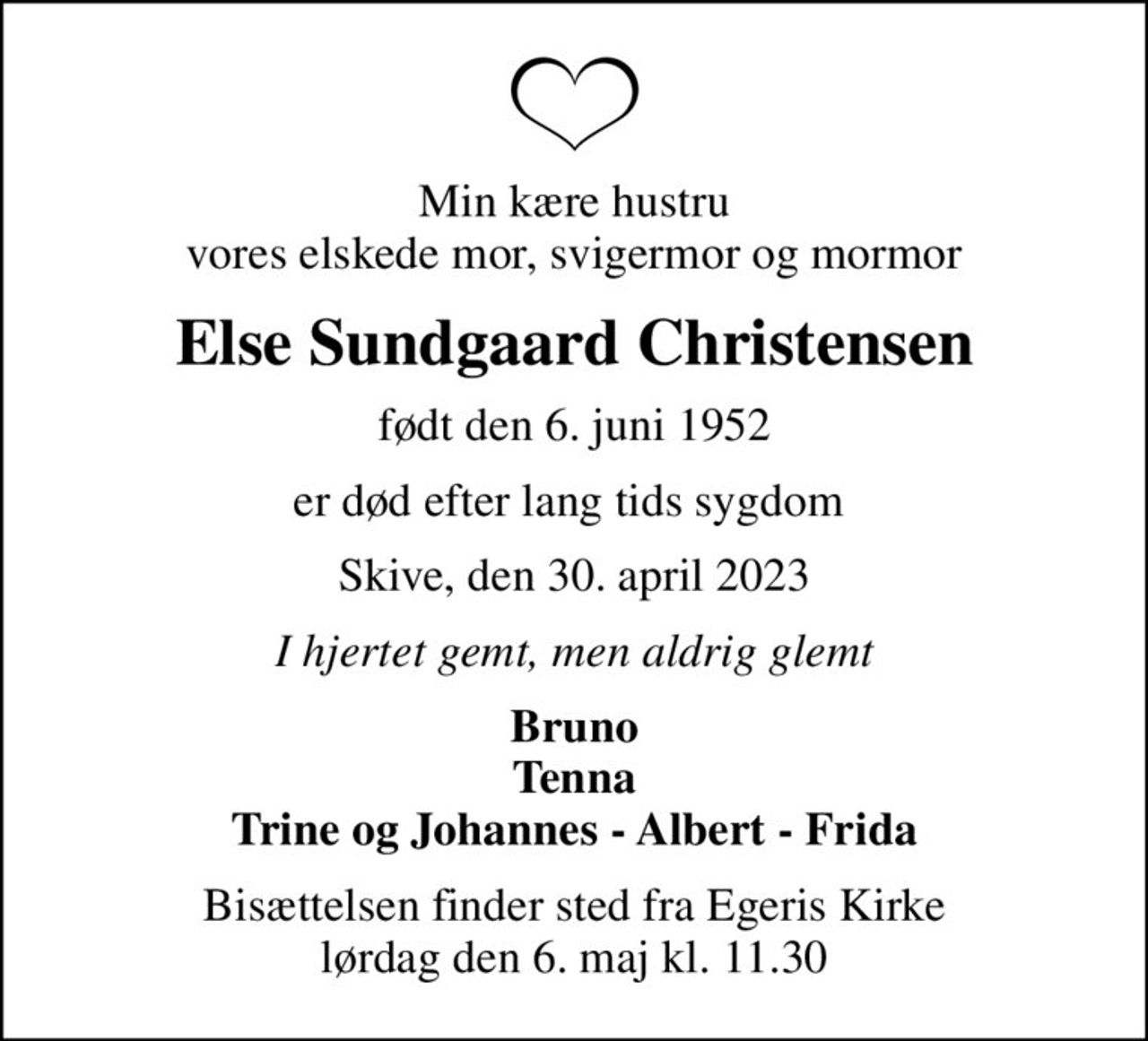 Else Marie Christensen | Danmarks største medie for mindesider og ...