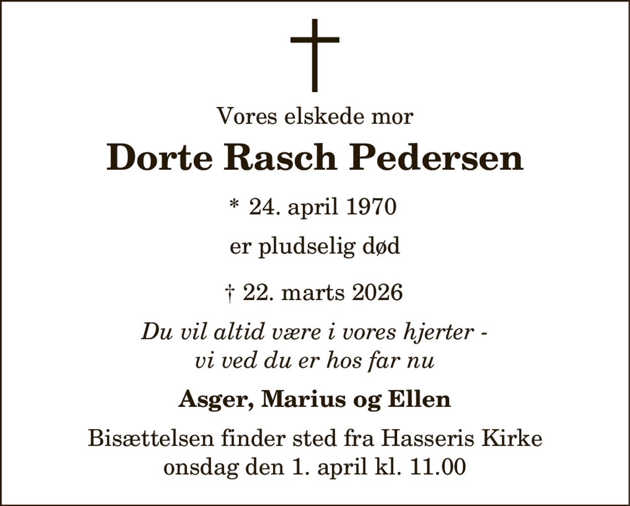 Dorte Rasch Pedersen | Danmarks største medie for mindesider og ...