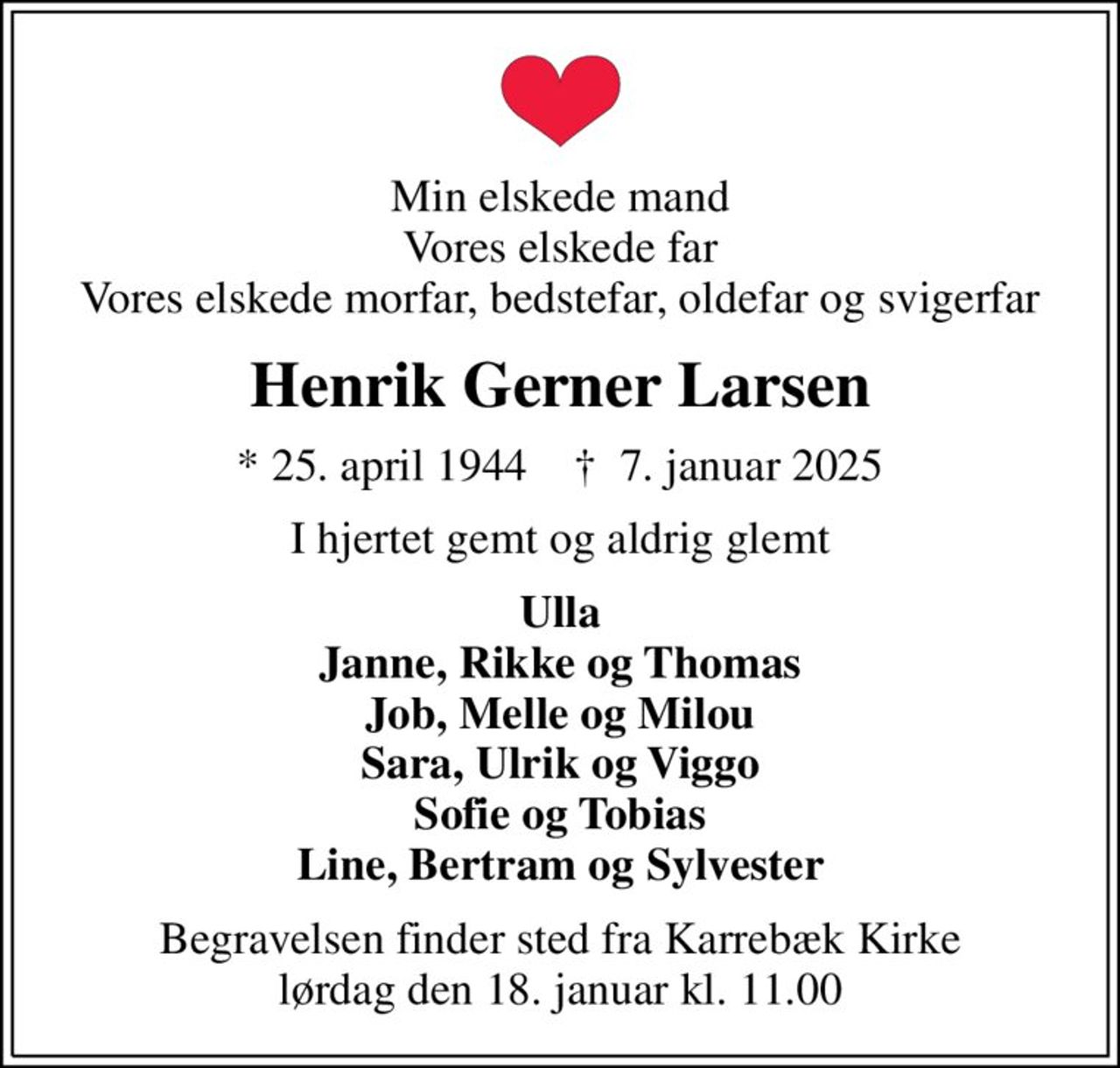Henrik Gerner Larsen | Danmarks største medie for mindesider og ...