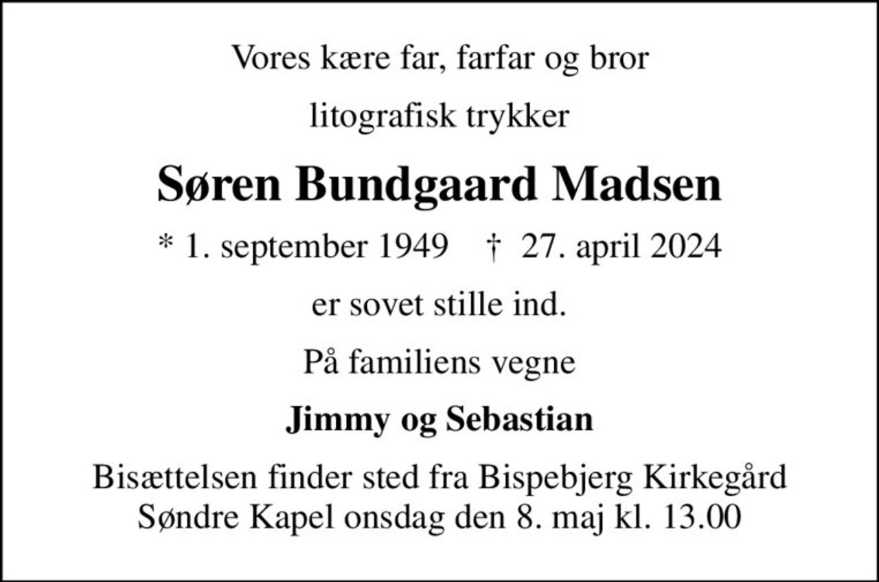 Søren Bundgaard Madsen | Danmarks største medie for mindesider og ...