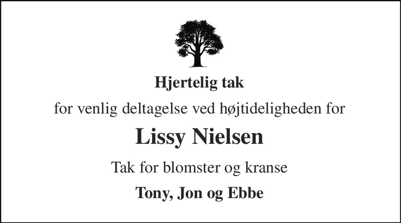Lissy Grethe Nielsen | Danmarks største medie for mindesider og ...