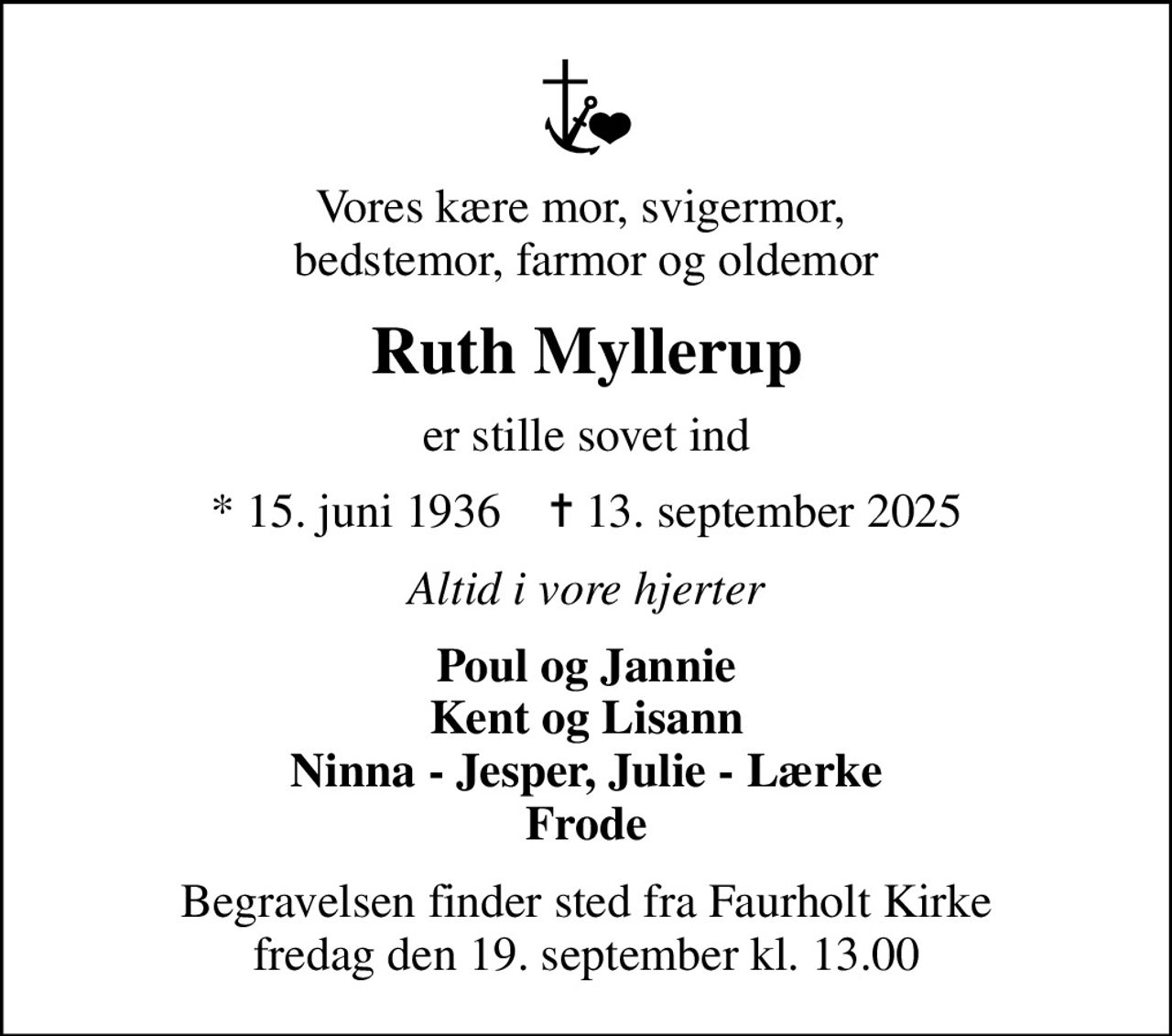 Ruth Myllerup | Danmarks største medie for mindesider og dødsannoncer