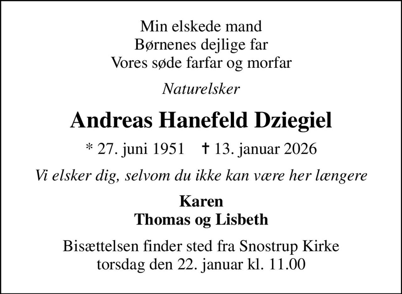 Poul Andreas Hanefeld Dziegiel | Danmarks største medie for mindesider ...