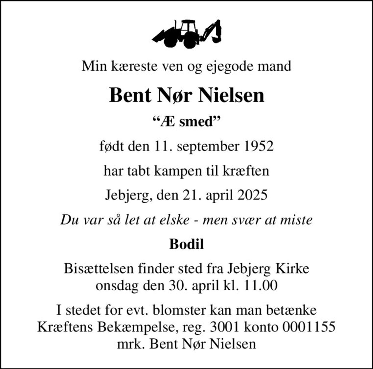 Bent Nør Nielsen | Danmarks største medie for mindesider og dødsannoncer