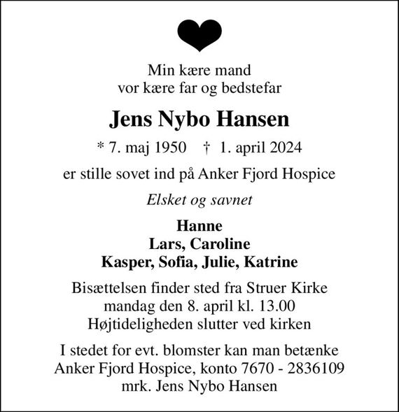 Jens Nybo Hansen | Dødsannoncer i Danmark