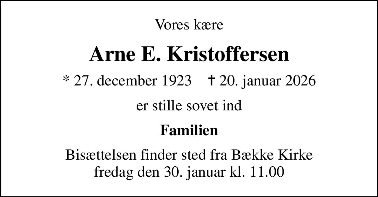 Arne Ejlif Kristoffersen | Danmarks største medie for mindesider og ...