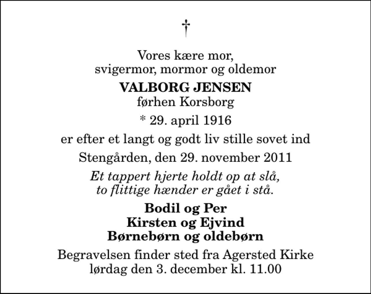 Valborg Marie Jensen | Danmarks største medie for mindesider og ...