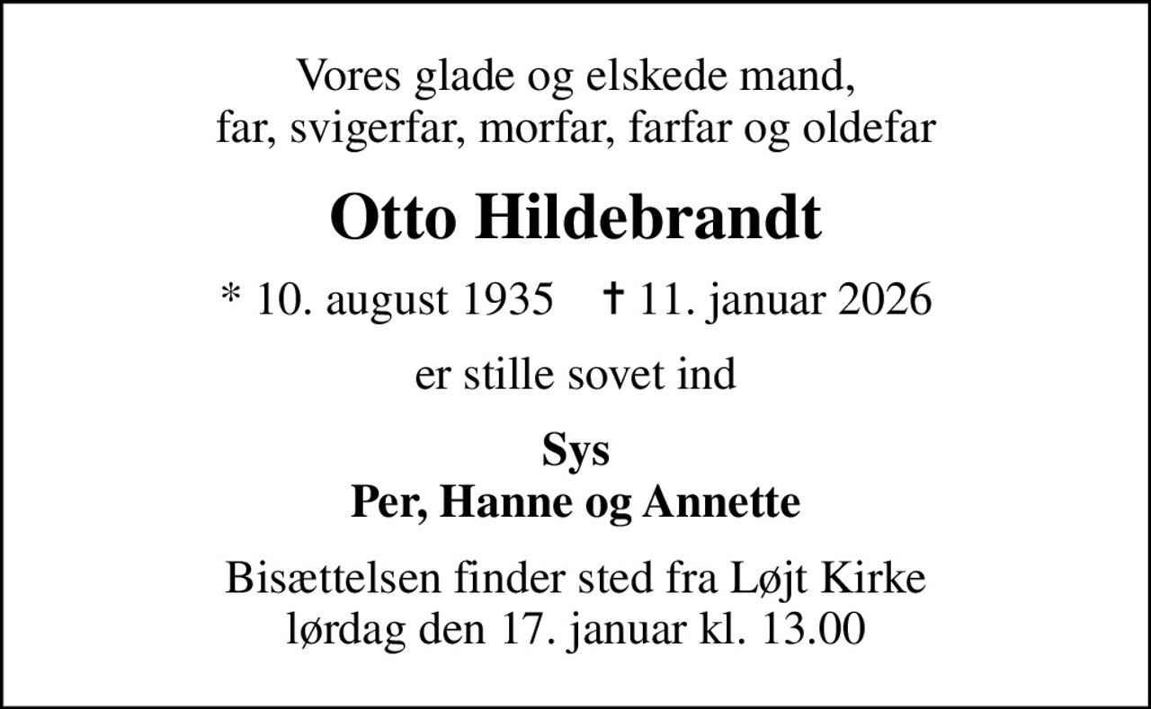 Otto Hildebrandt | Danmarks største medie for mindesider og dødsannoncer