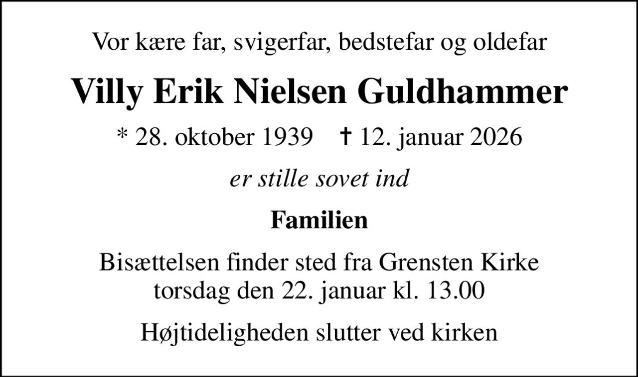 Villy Erik Nielsen Guldhammer | Danmarks største medie for mindesider ...