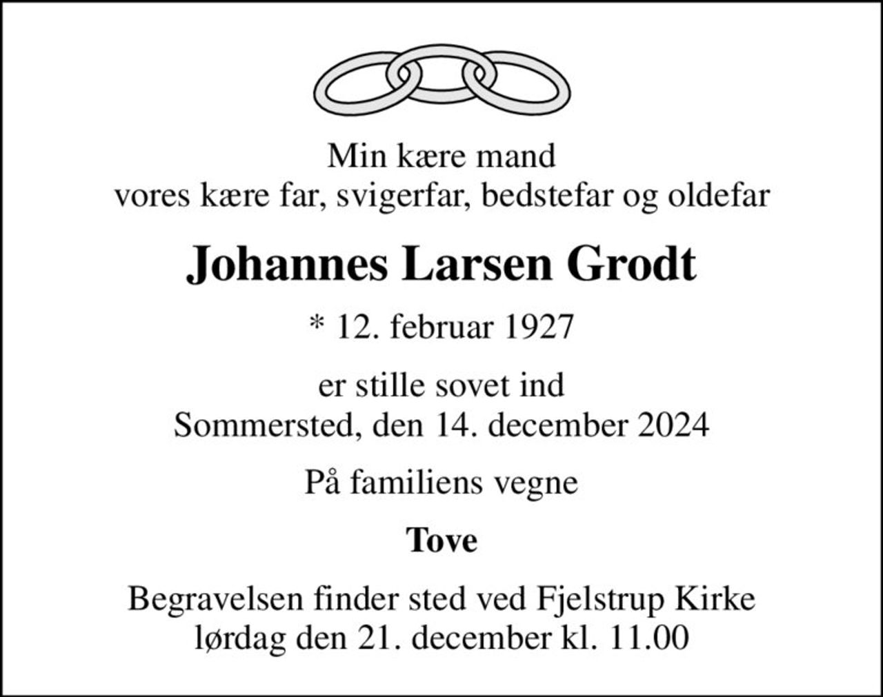 Johannes Larsen Grodt | Danmarks største medie for mindesider og ...