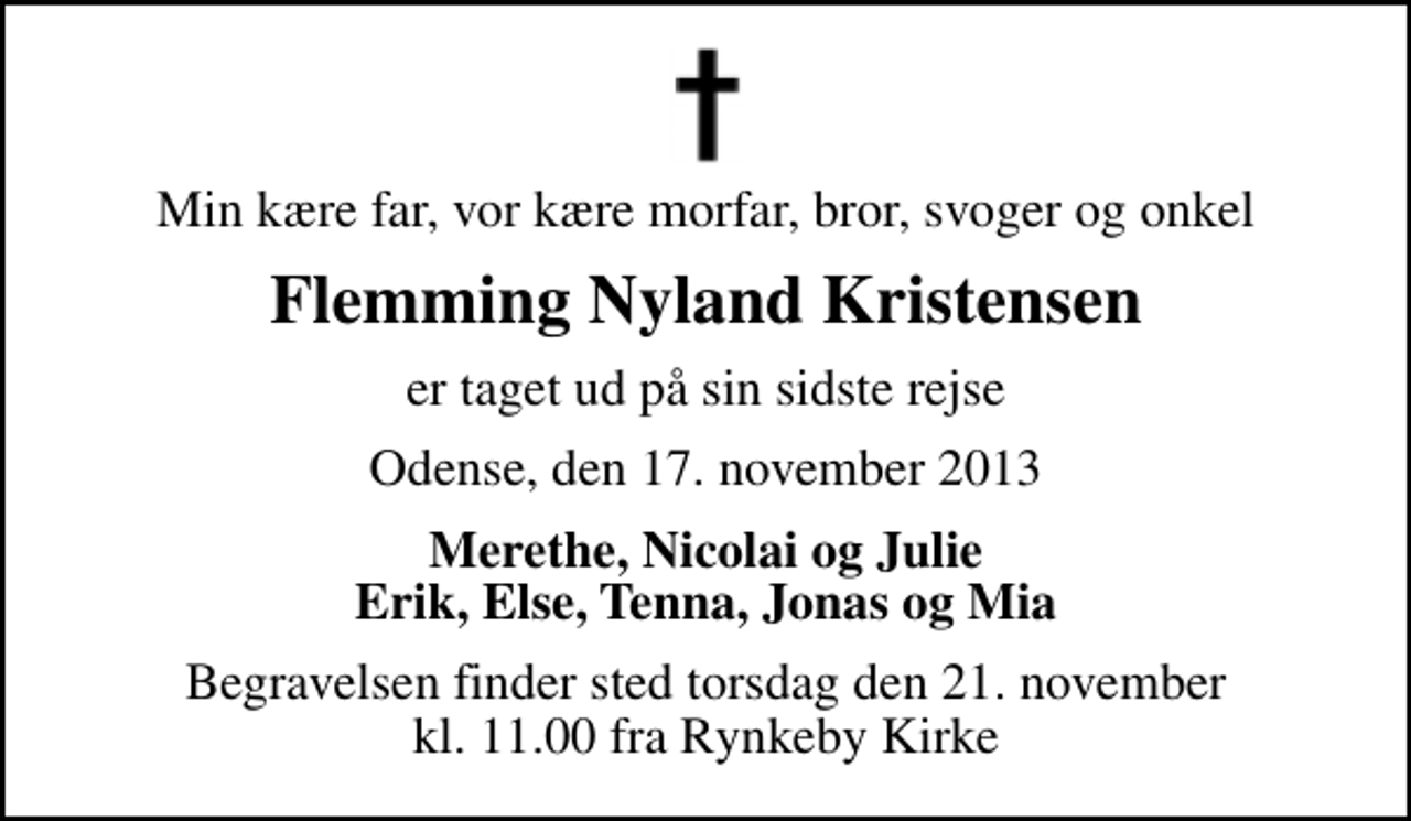 Flemming Nyland Kristensen | Danmarks største medie for mindesider og ...