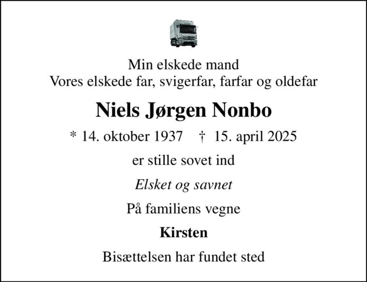 Niels Jørgen Nonbo | Dødsannoncer i Danmark