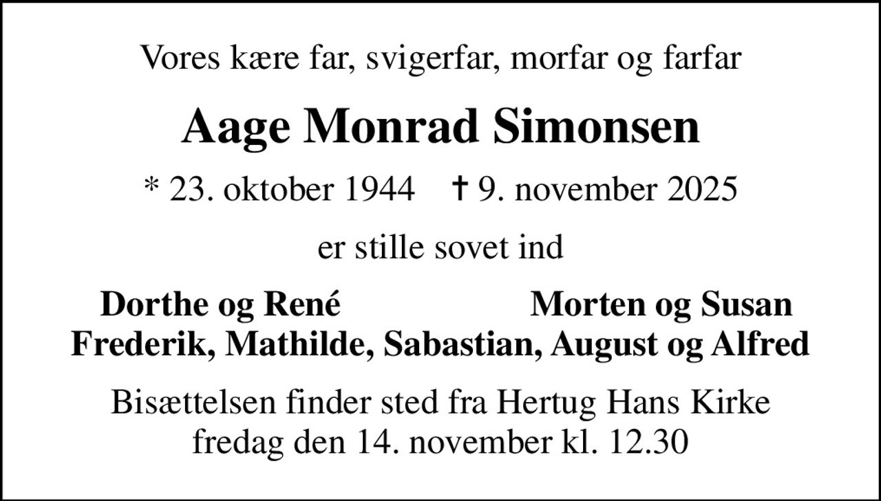 Aage Monrad Simonsen | Danmarks største medie for mindesider og ...